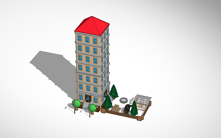 3D design Apartment building - Tinkercad