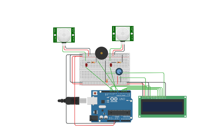 Circuit Design Visitor Counter Tinkercad