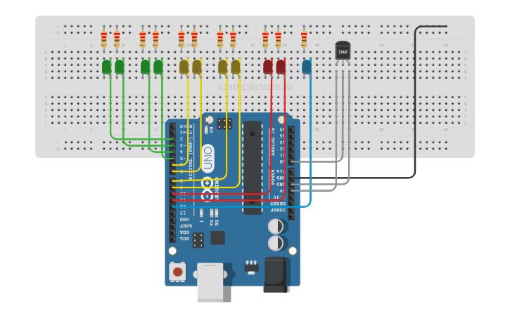 Circuit design Copy of Projeto Arduíno - Sensor de Temperatura | Tinkercad