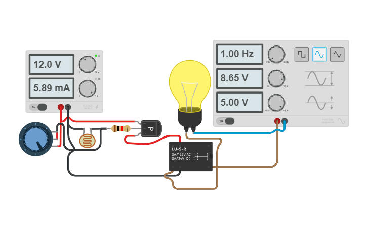 Circuit design Emergency Light - Tinkercad