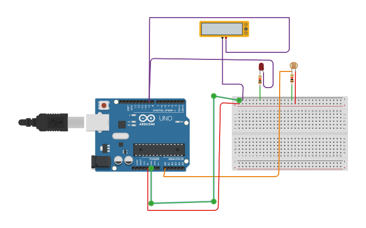 Circuit design Light Intensity Measurement - Tinkercad