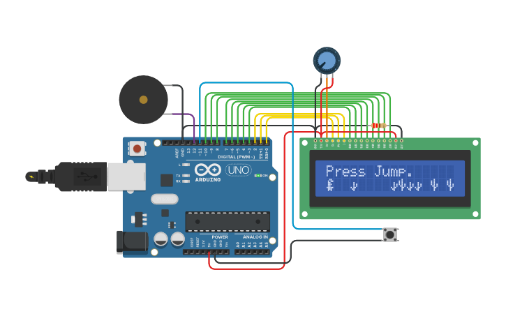 Circuit design Desert Dino Run - Tinkercad