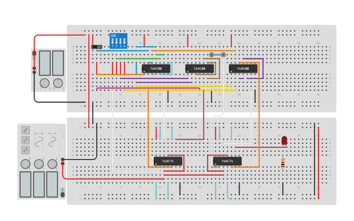 Circuit design PISO Shift Register | Tinkercad