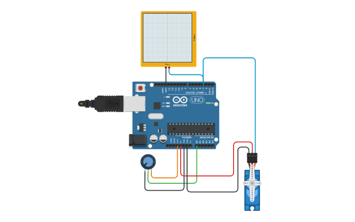 Circuit design Projeto Controle Servo Motor - Tinkercad