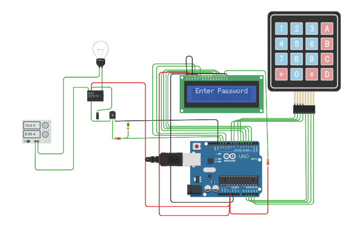 Circuit Design Password Access Control Circuit With LCD Tinkercad Circuit Design Password Access Control Circuit With LCD Tinkercad