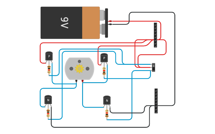 Circuit design H Bridge SPDT - Tinkercad