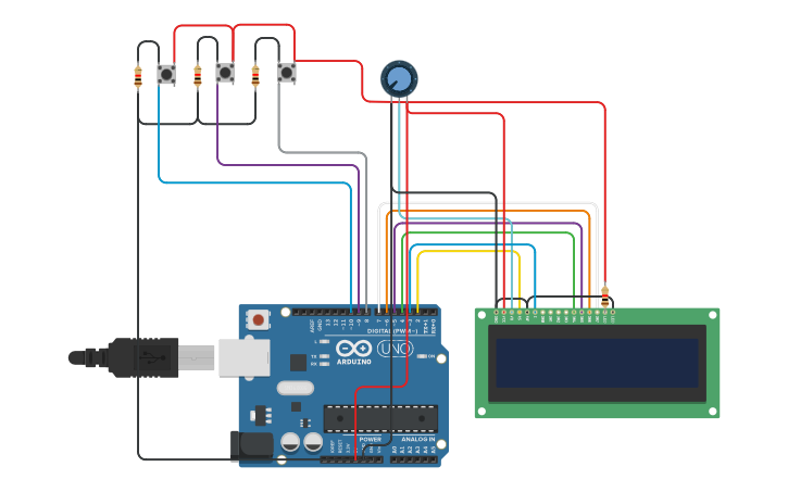 Circuit design Digital Smart Watch - Tinkercad
