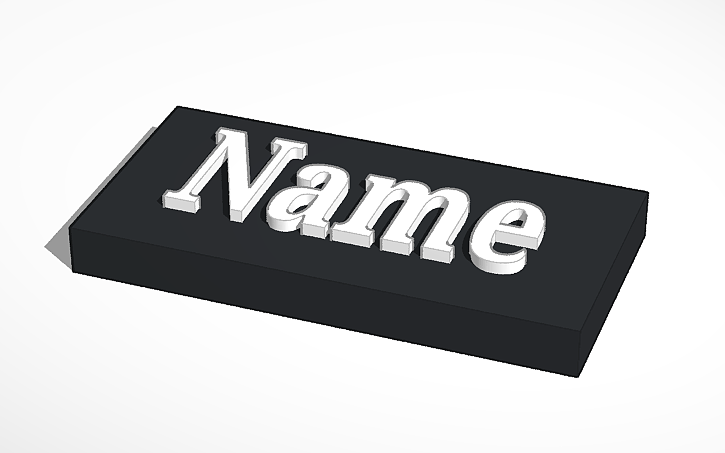 3D design name sign - Tinkercad