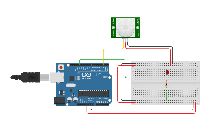 Circuit design Home Motion Sensor - Tinkercad