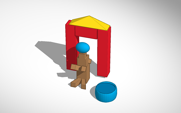 3D design Minecraft dog sitting | Tinkercad