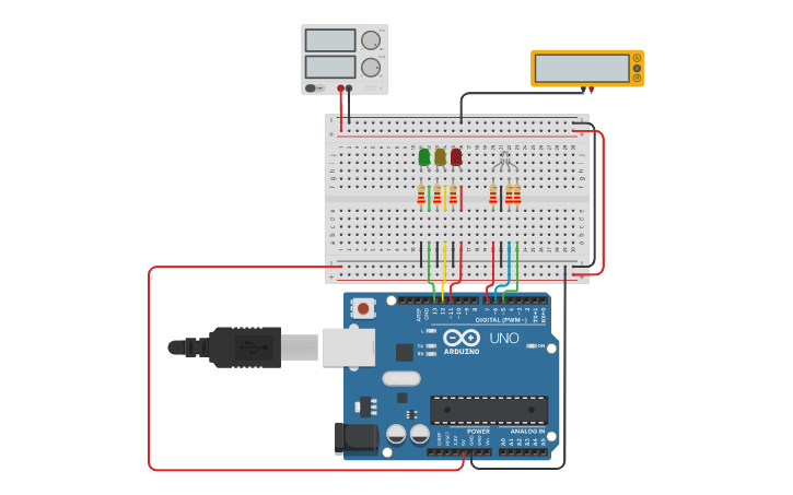 Circuit design 1º Lab. Arduíno | Tinkercad