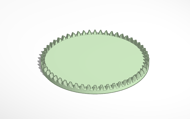 3D design crown gear 54T - Tinkercad