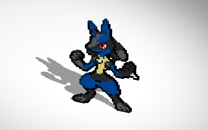 3D design Lucario pixel art (1150 b.) | Tinkercad