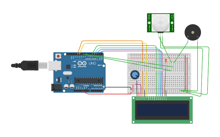 Circuit design Security Alarm System | Tinkercad