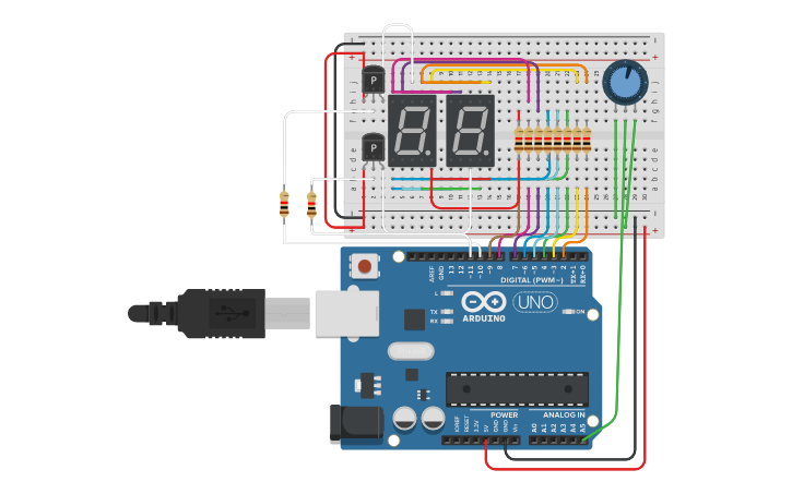 Circuit Design Potencjometr Tinkercad