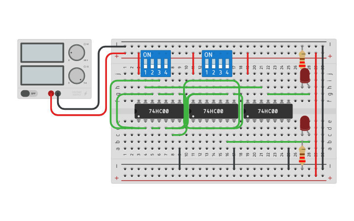 Circuit design Full-Adder - Tinkercad