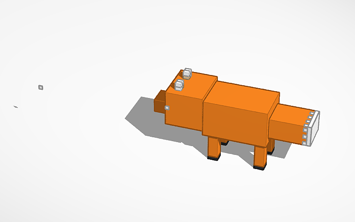 3D design Minecraft Fox - Tinkercad