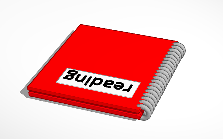 3D design Reading Notebook | Tinkercad