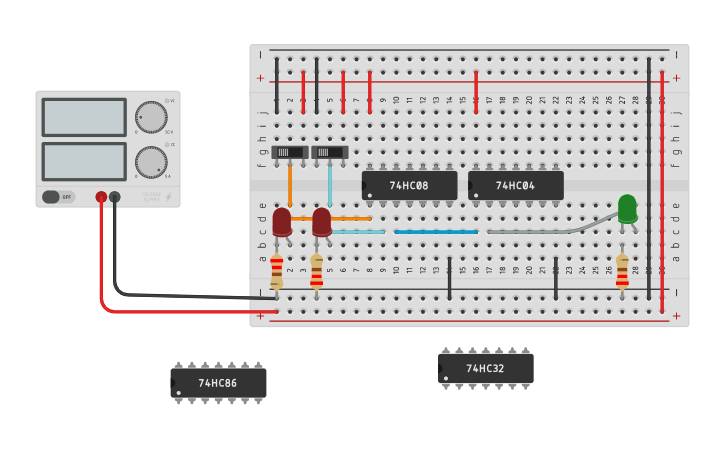 Circuit design ejercicios con compuertas Lógicas - Tinkercad