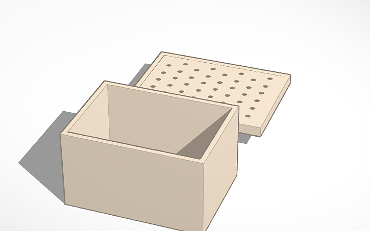 3D design Box and Lid with small holes - Tinkercad