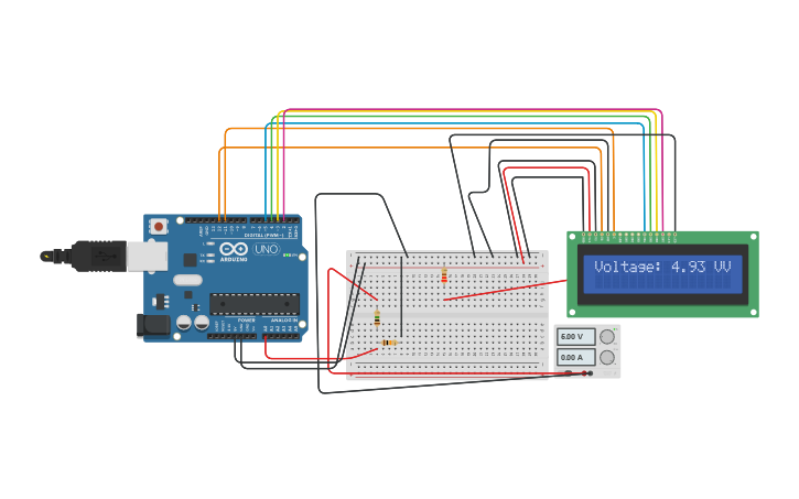 Circuit Design Voltmeter Using Arduino Tinkercad 9163