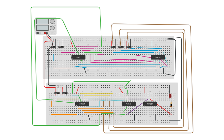 Circuit design 4x1 mux | Tinkercad