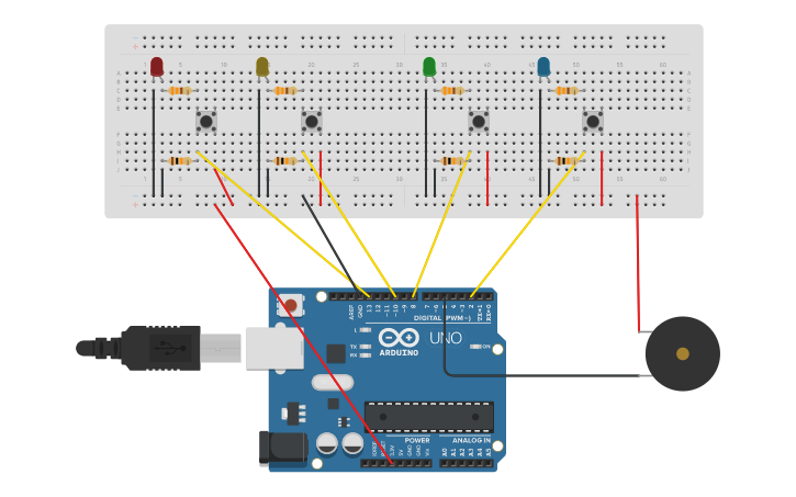 Circuit Design Memory Game Tinkercad