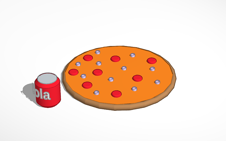 3D design Pizza and Coke | Tinkercad