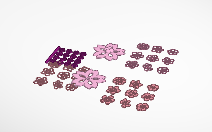 3D design sakura flowers - Tinkercad