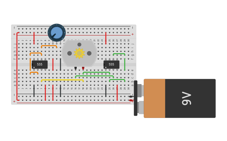 Circuit Design H Bridge Motor Driver Using 555 Timer Tinkercad