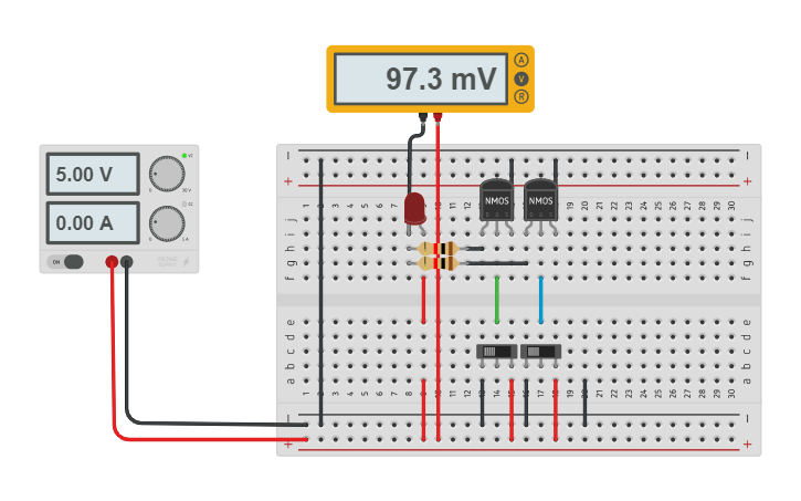 Circuit Design Porta Or Com Nmos Tinkercad