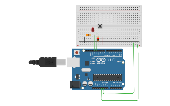 Circuit design Practica 1 Encendido de led mediante Buttom Push APH ...