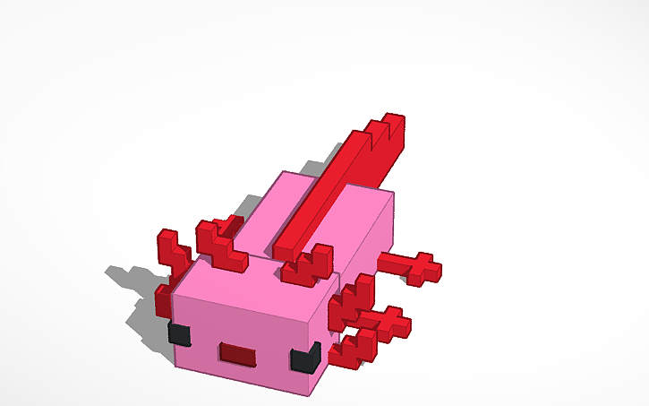 3D design Minecraft Axolotl - Tinkercad