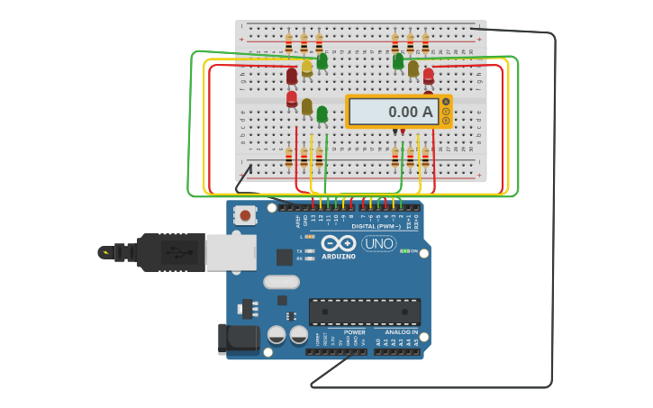 Circuit design Traffic Lights | Tinkercad