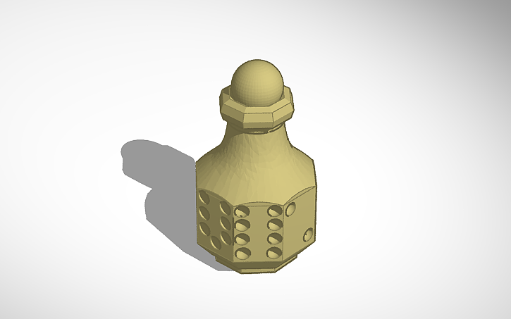3D design Potion dice D8 W/pips - Tinkercad