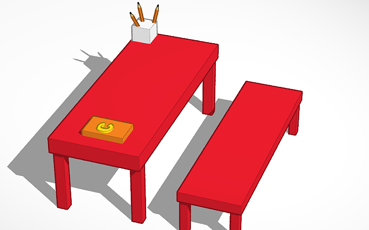 3D design Classroom study table - Tinkercad