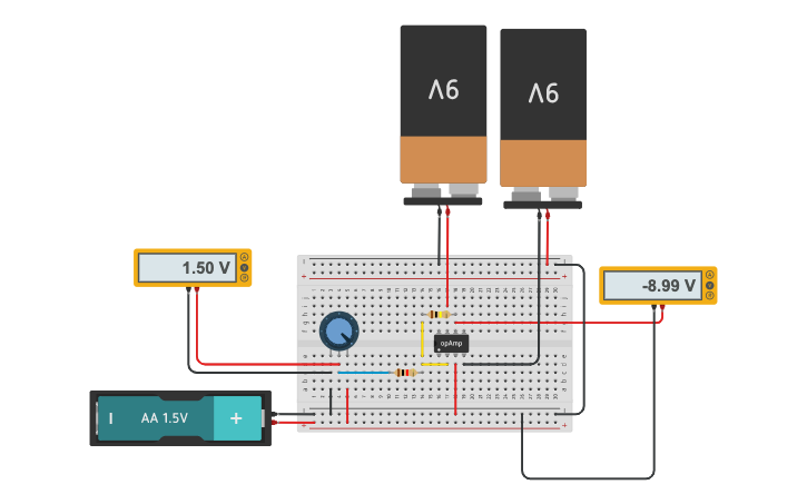 Circuit design Inv Amplifier | Tinkercad