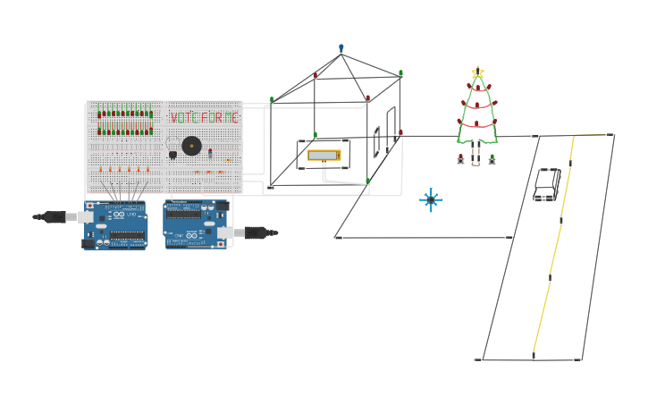 Circuit design Brandon's Holiday Light Show with Music - Tinkercad