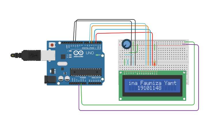 Circuit design running text - Tinkercad
