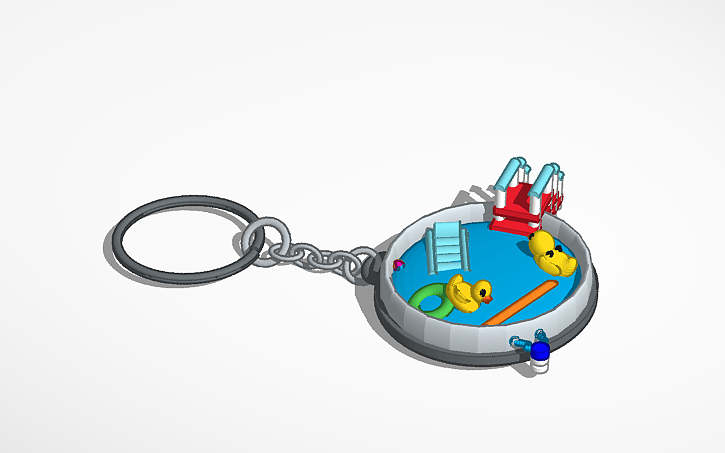 3D design POOL Summer Keychain - Tinkercad