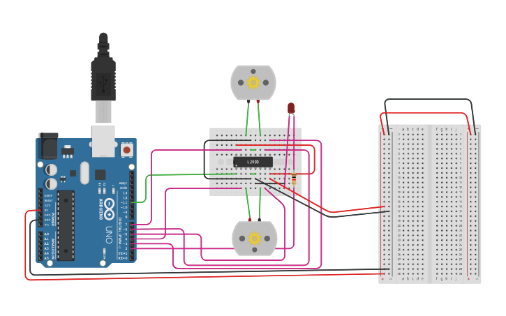 Circuit design ARDUINO BASED COMPUTER CONTROLLED ROBOTIC CAR | Tinkercad