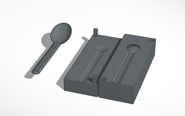 3D design Realistic spoon + mold | Tinkercad