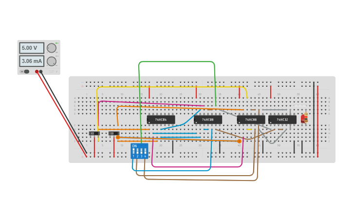 Circuit design 4X1 MUX - Tinkercad