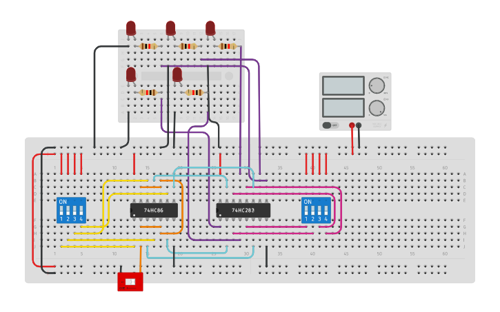 Circuit Design Adder And Subtractor Tinkercad