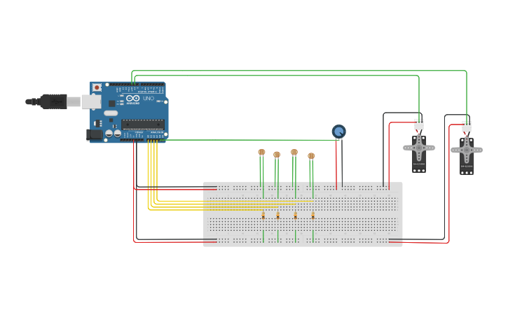 Circuit design Servo + LDR | Tinkercad