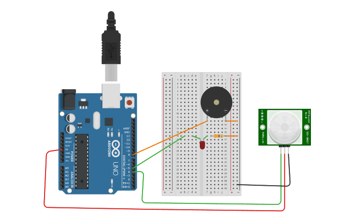 Circuit design SENSOR PIR - Tinkercad