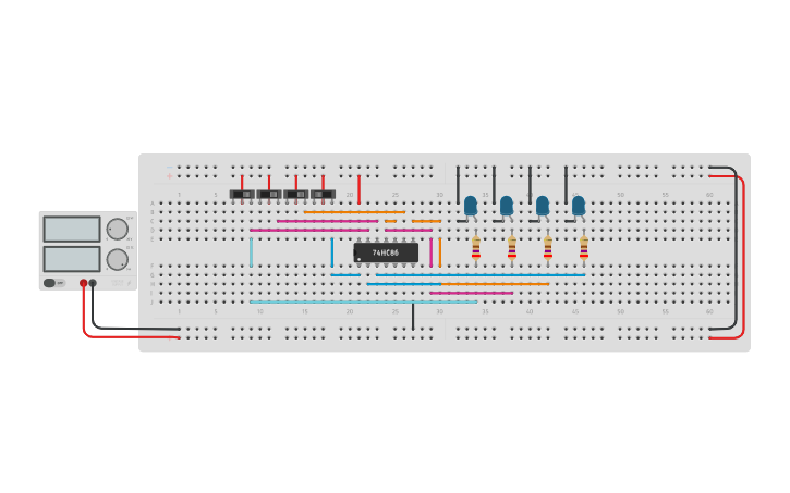 Circuit design EXP: 04 Gray to Binary - Tinkercad