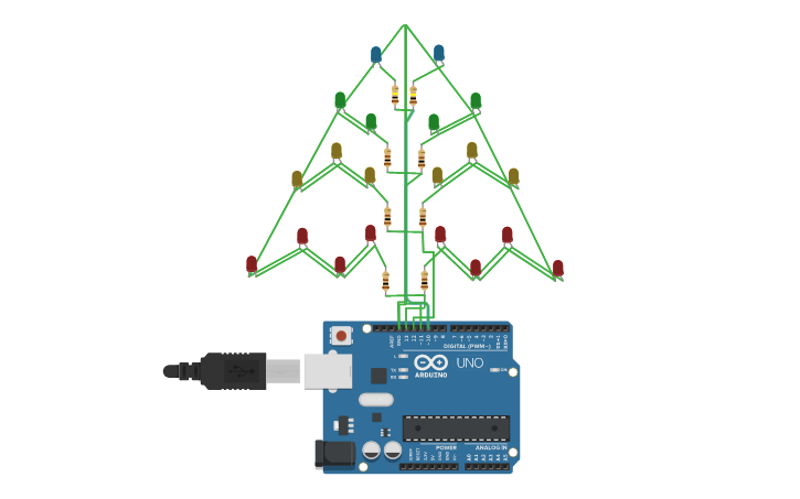 Circuit design christmas - Tinkercad