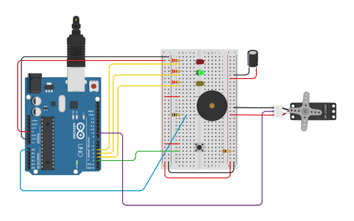 Circuit design Arduino Project #12 - Knock Lock by Tuan Khai Tran - Tinkercad