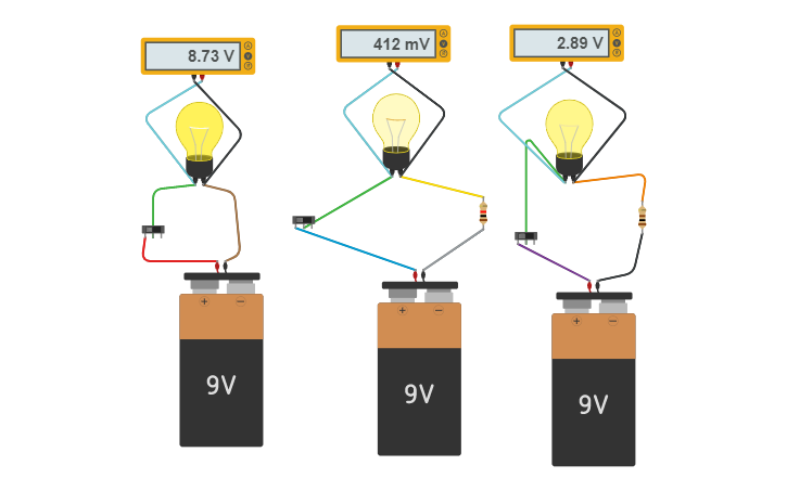 Circuit design Resistor Multimeter Circuits - Tinkercad